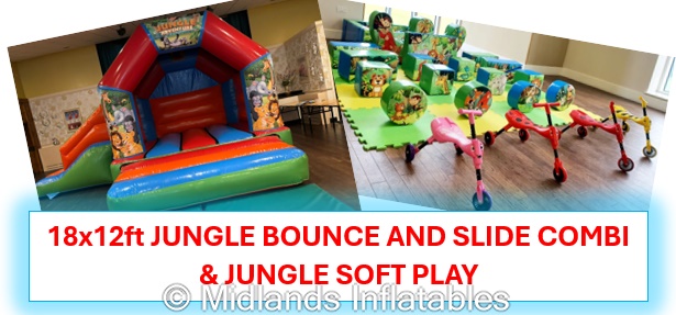 18x12ft Jungle Bounce and Slide Combi & Jungle Soft Play - Bouncy Castle Hire in Birmingham ...