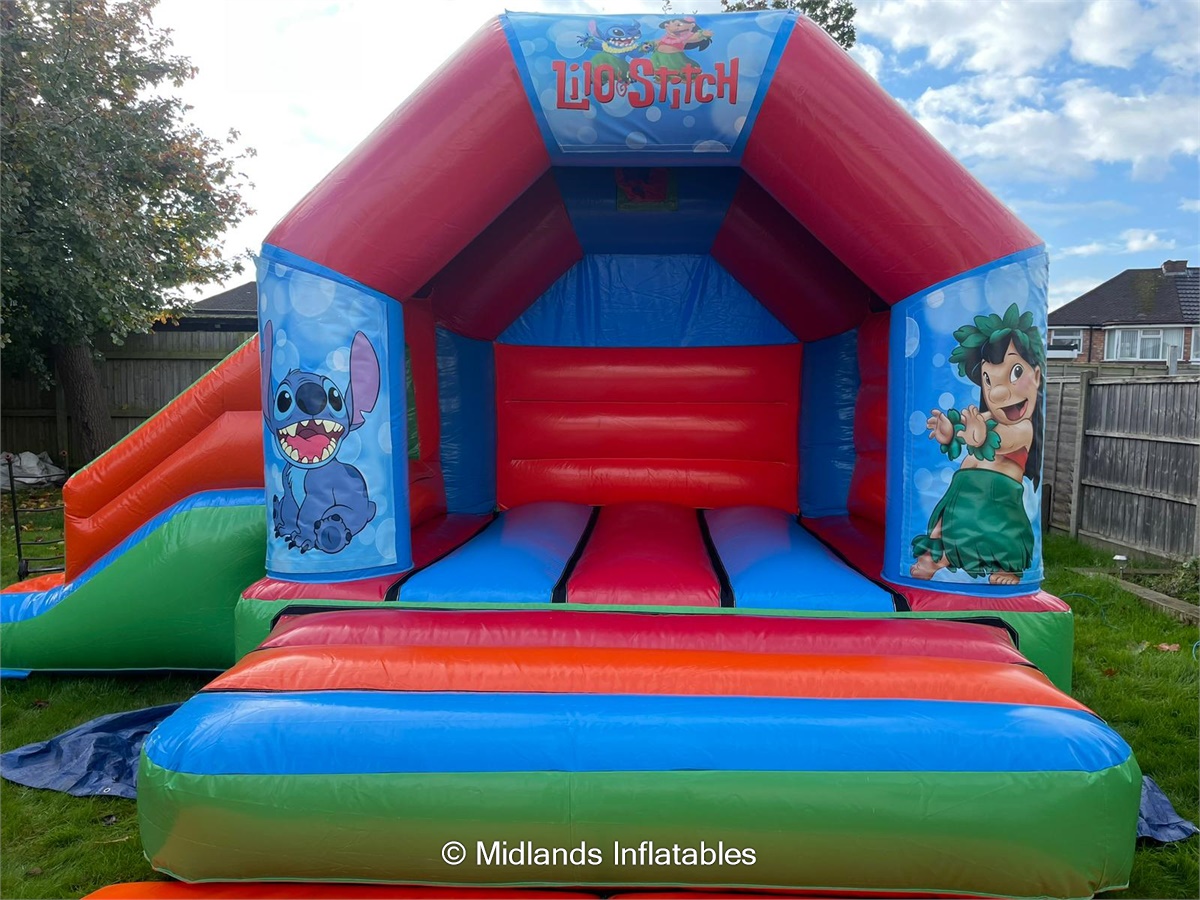 18x12ft Lilo & Stitch Bounce and Slide Combi - Bouncy Castle Hire in ...