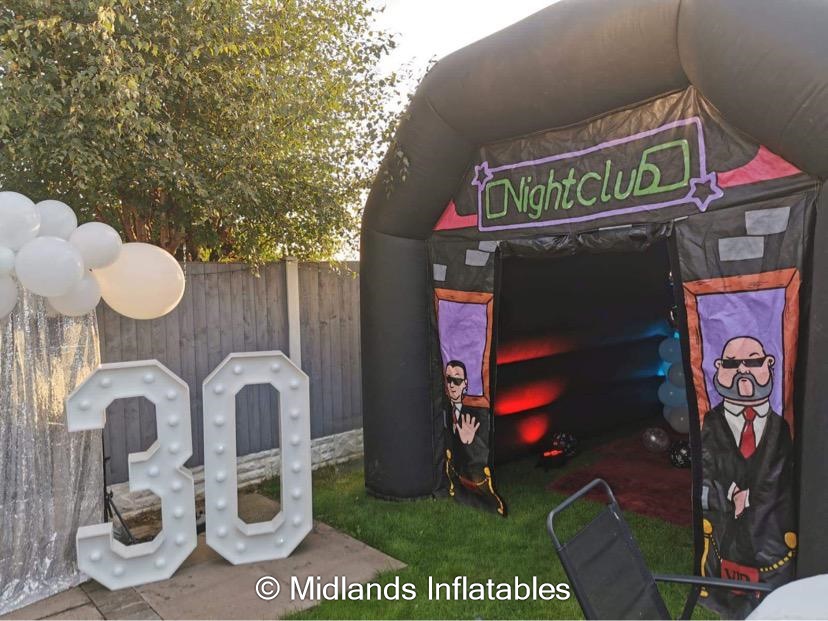 Inflatable Nightclub (14x12ft) with Giant Numbers - Bouncy Castle Hire ...
